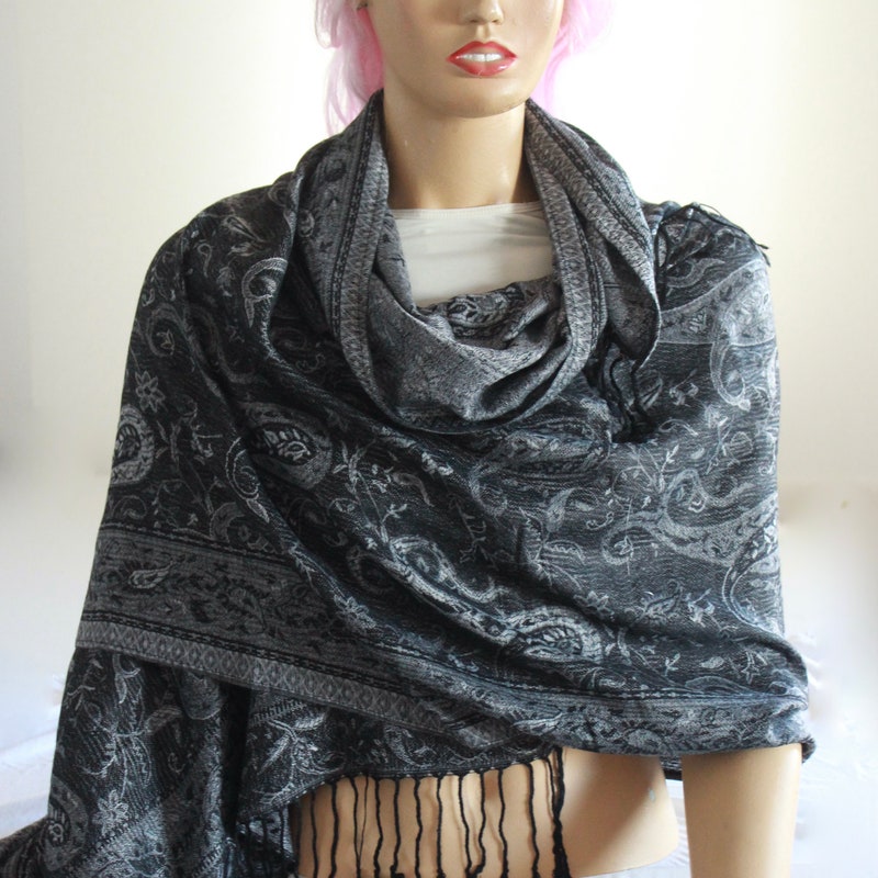 Grey Pashmina - Etsy
