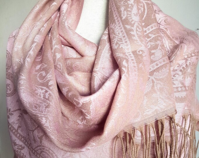 Rose Pink Diamond Scarf Women Soft Cotton Viscose Scarf Birthday ...