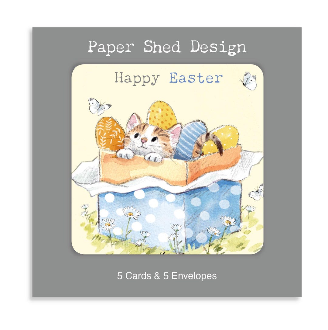 Easter Pack - 5 Small Quality Cards With Brown Recycled Envelopes (125 ...