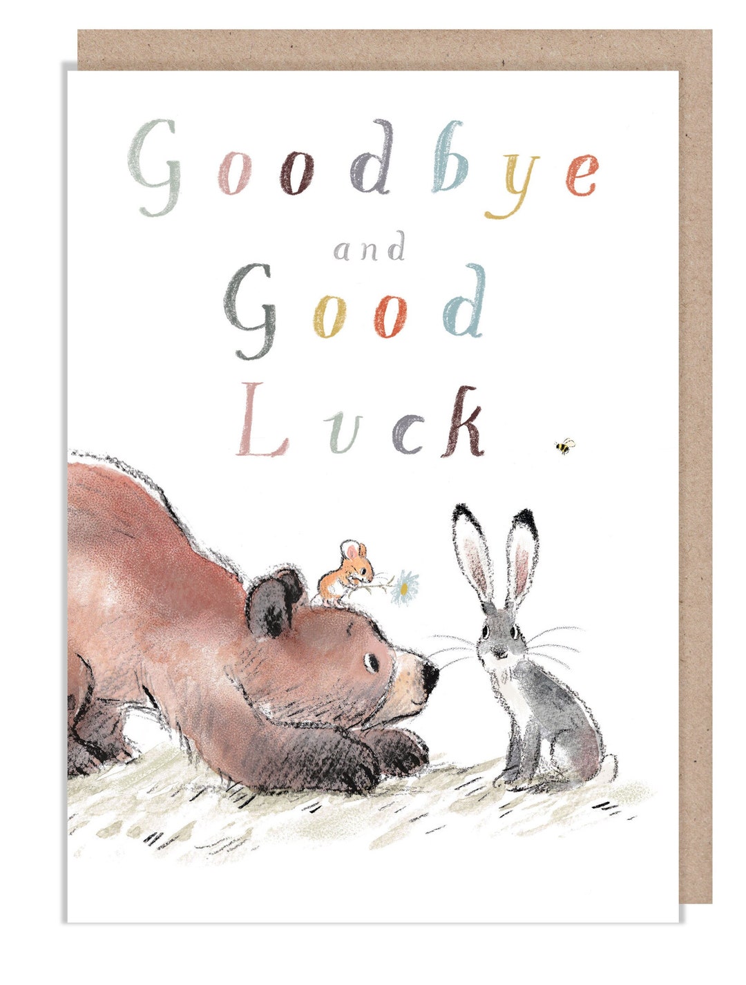 Goodbye and Goodluck Card - Quality Greeting Card, 'the Bear, the Hare ...