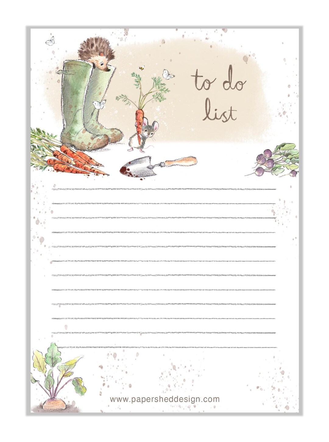 Cute Notepad - A6 Size - to Do List - Charming Hedgehog Illustration ...