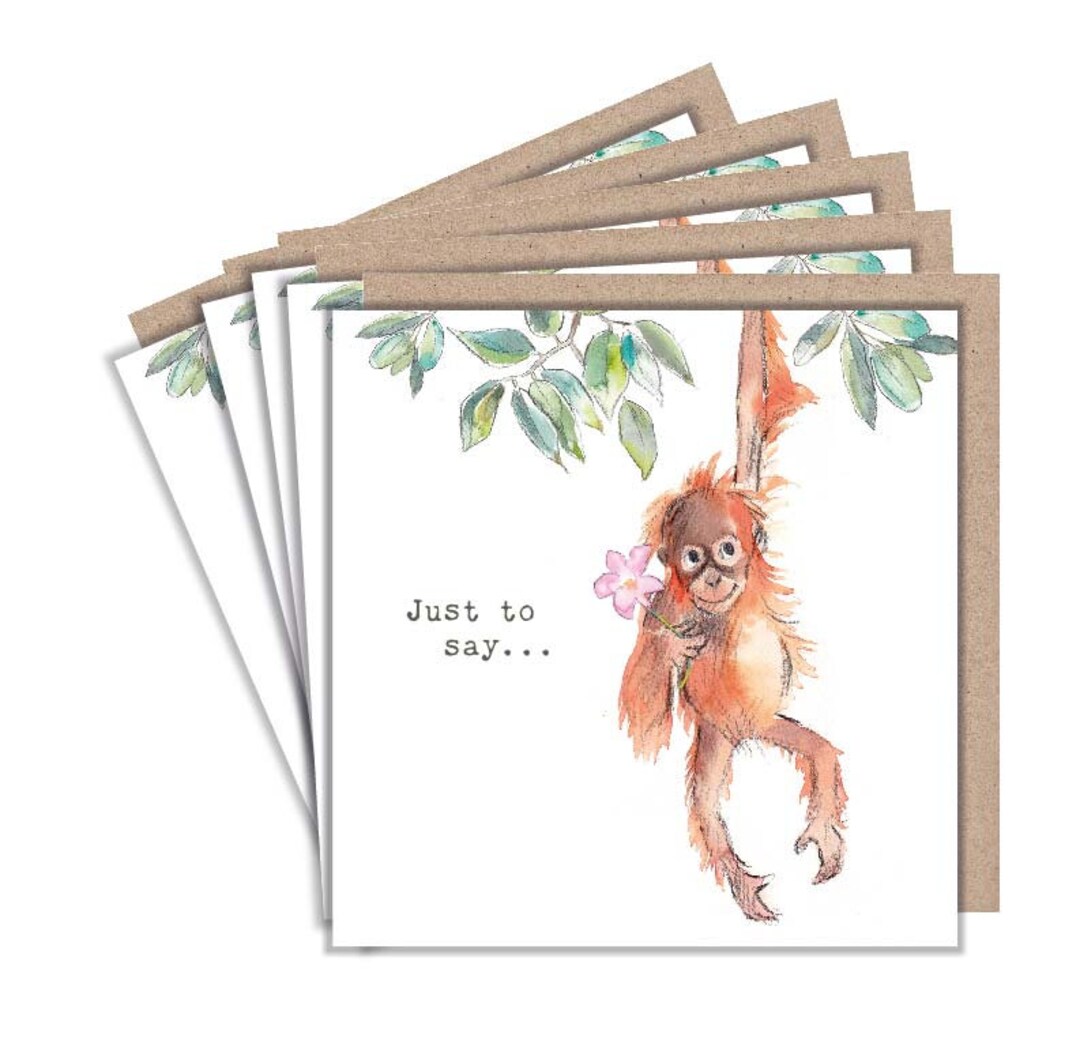 Notecard Pack - 5 Small Quality Cards With Brown Recycled Envelopes ...