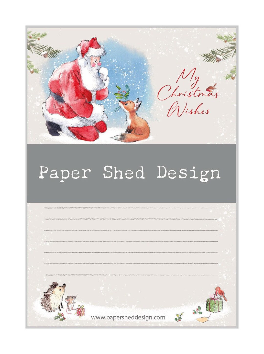 Christmas Notepad - A6 Size - My Christmas Wishes - Wintery Tails ...