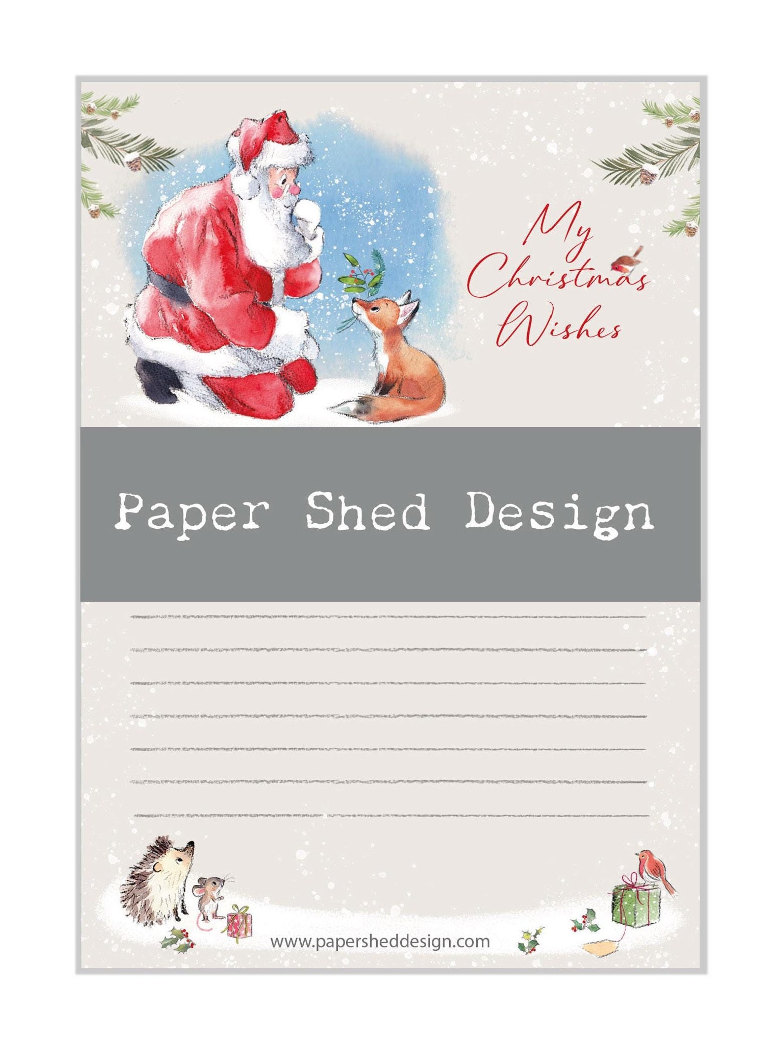 Christmas Notepad - A6 Size - My Christmas Wishes - Wintery Tails ...