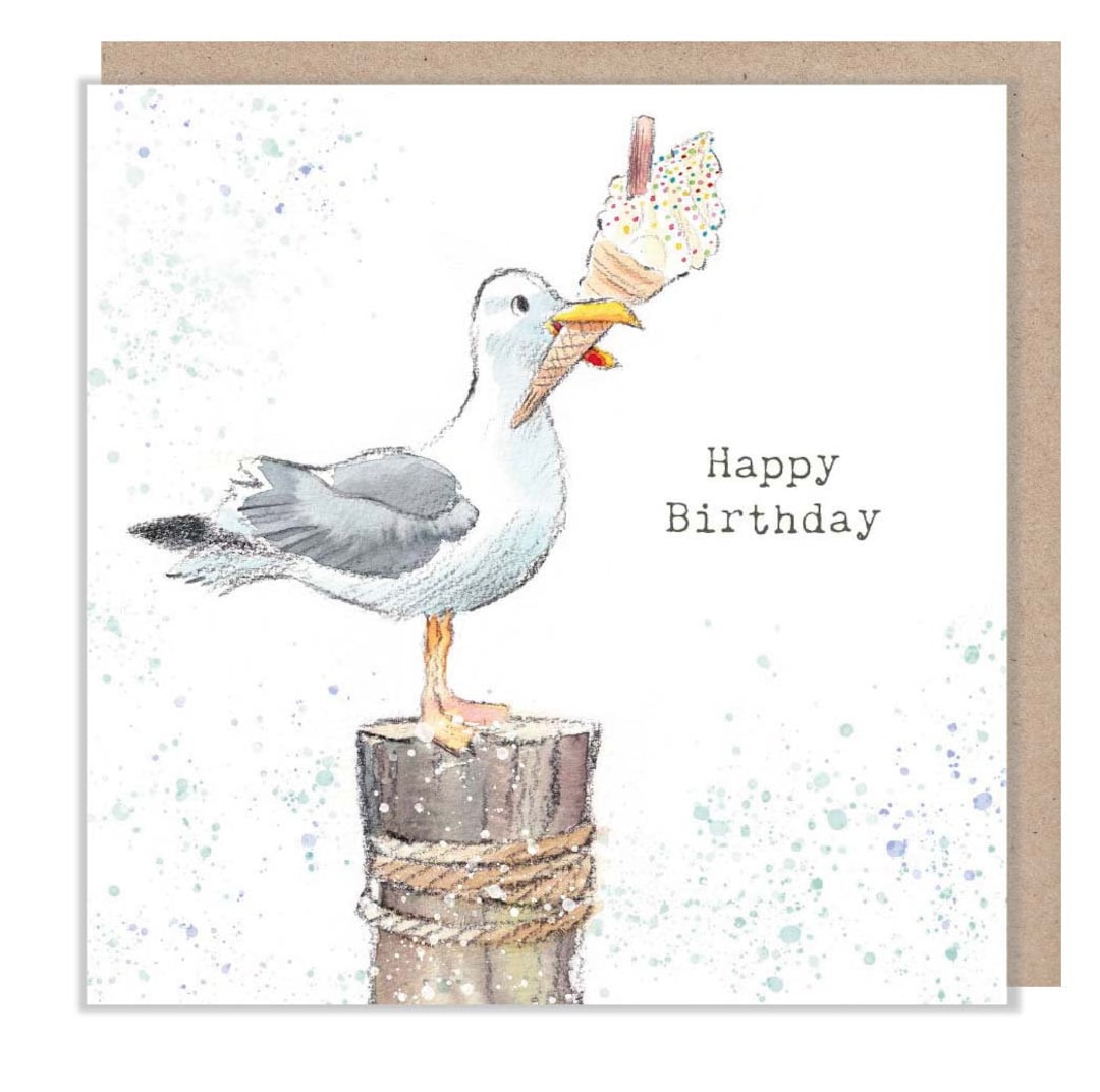 Seagull - Happy Birthday - Quality Greeting Card - Seagull With Ice ...