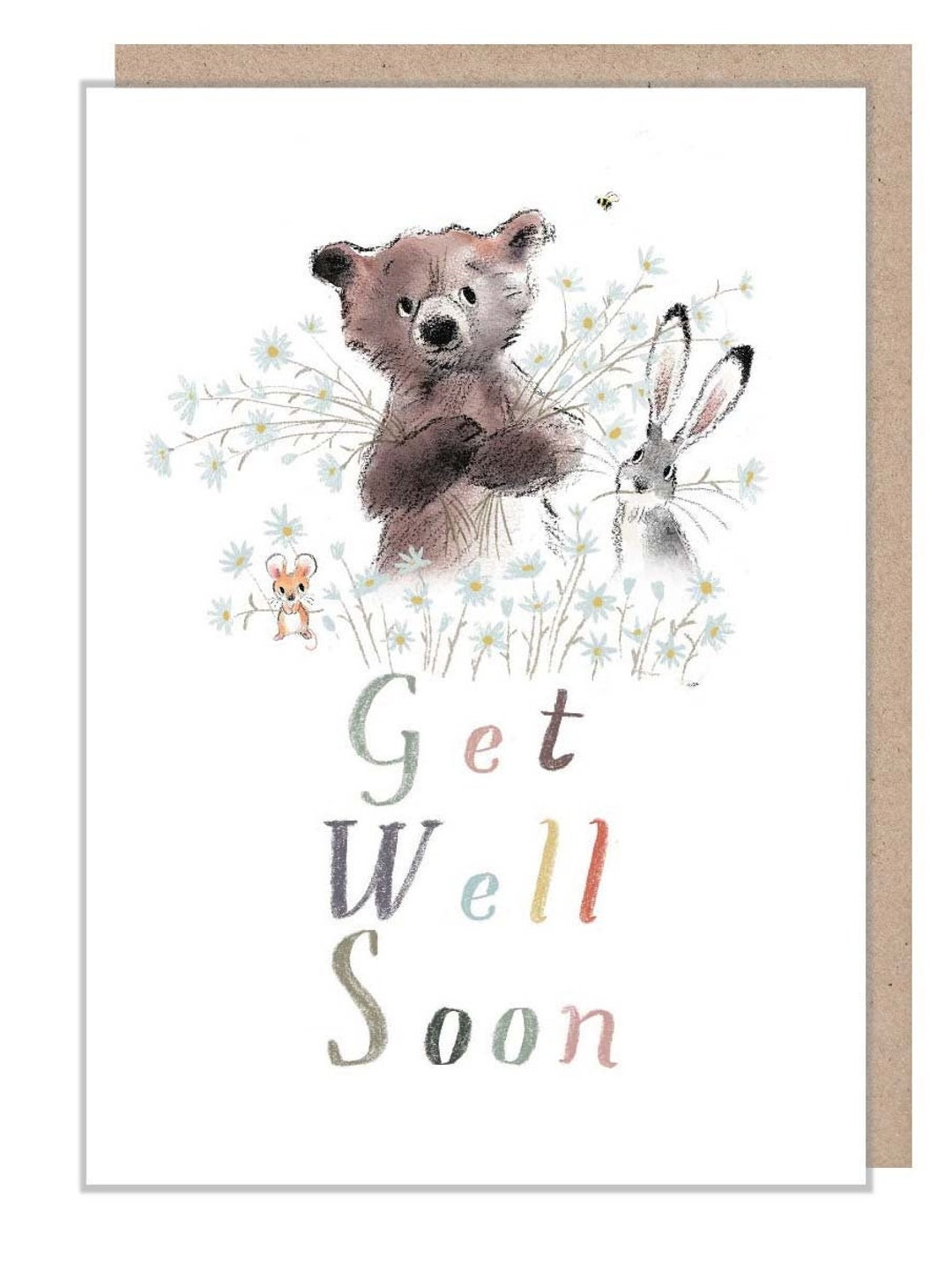 Get Well Soon Card - 'the Bear, the Hare, and the Mouse' Range. Cute ...