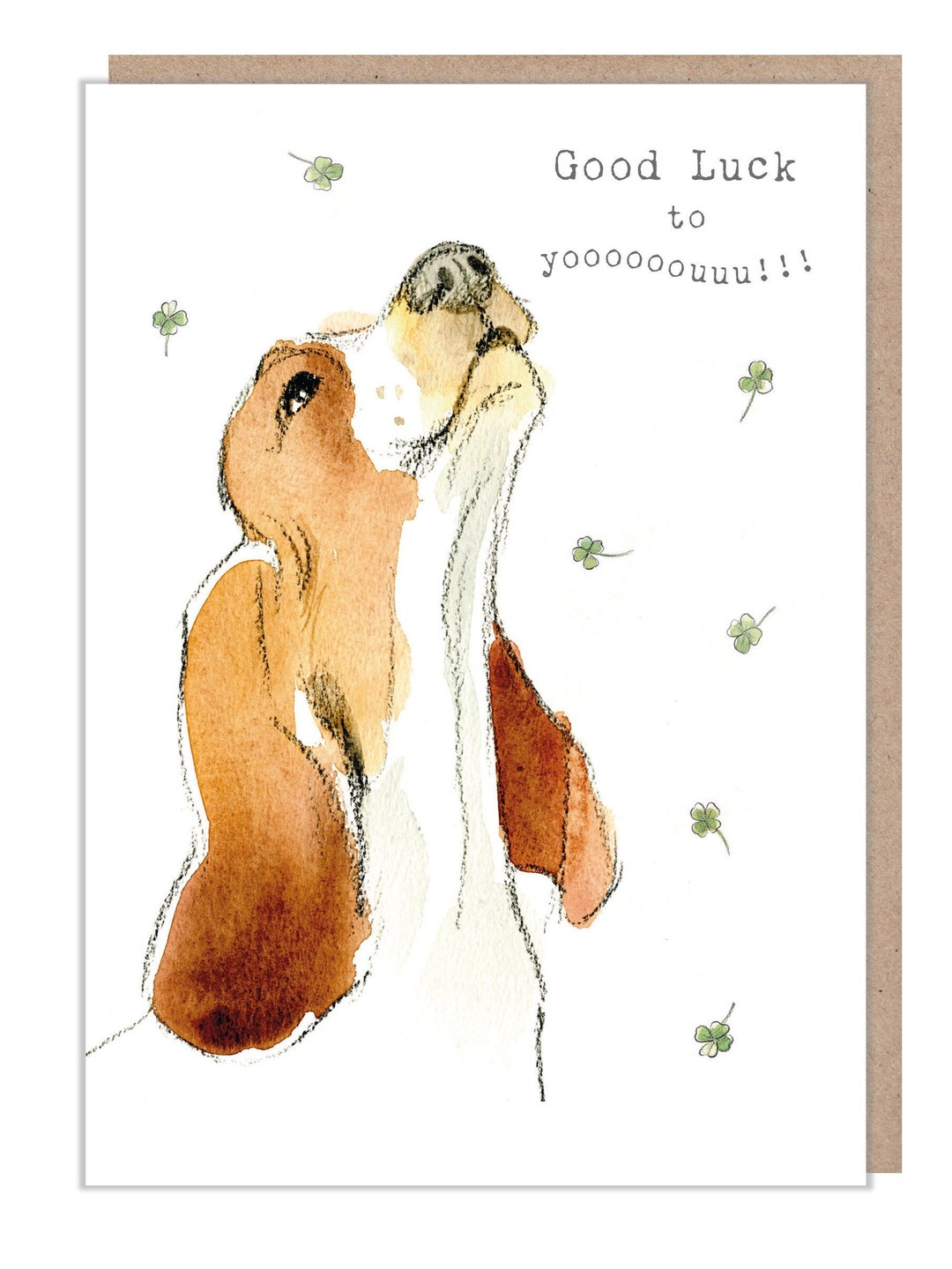 Good Luck Card - Basset Hound Illustration - Absolutely Barking Range ...