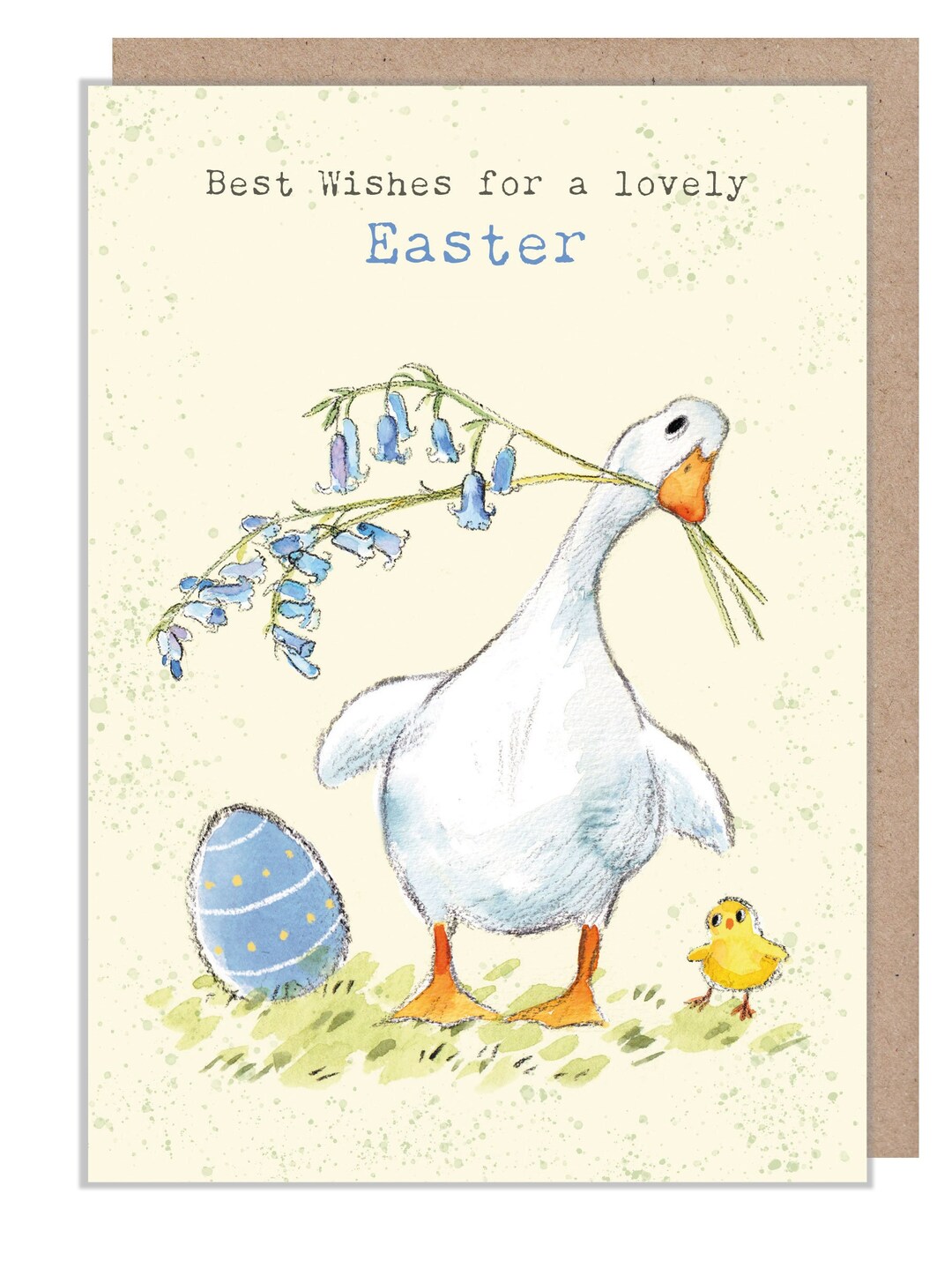 Easter Card - Duck and Bluebell Illustration - 'down by the River ...
