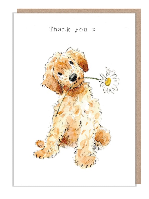 Thank You Card Quality Greeting Card Charming Dog - Etsy