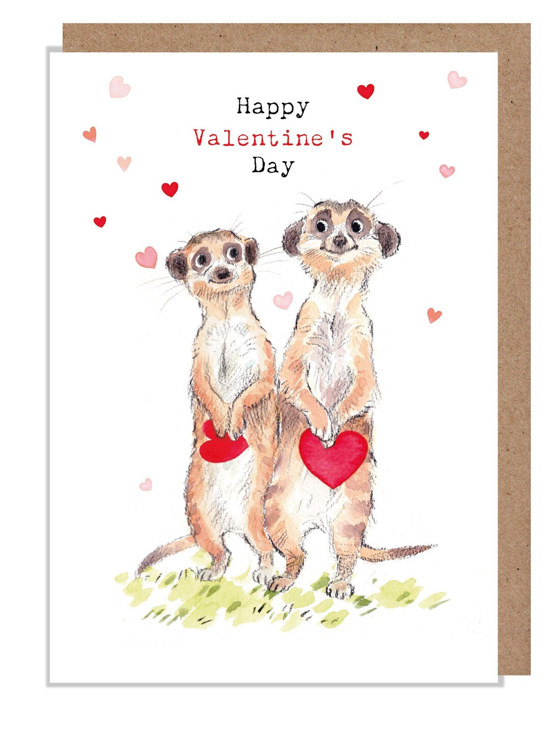 Valentines Card - Meercats - Charming Illustration - 'wonderfully Wild' Range - Made in UK ...