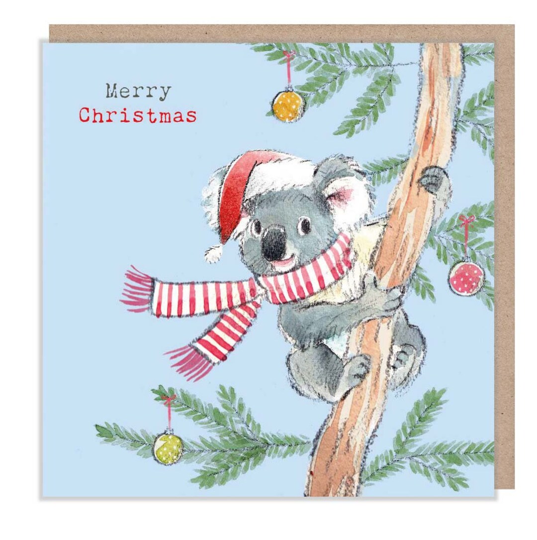 Koala Christmas Card - Merry Christmas - Charming Illustration - Koala ...