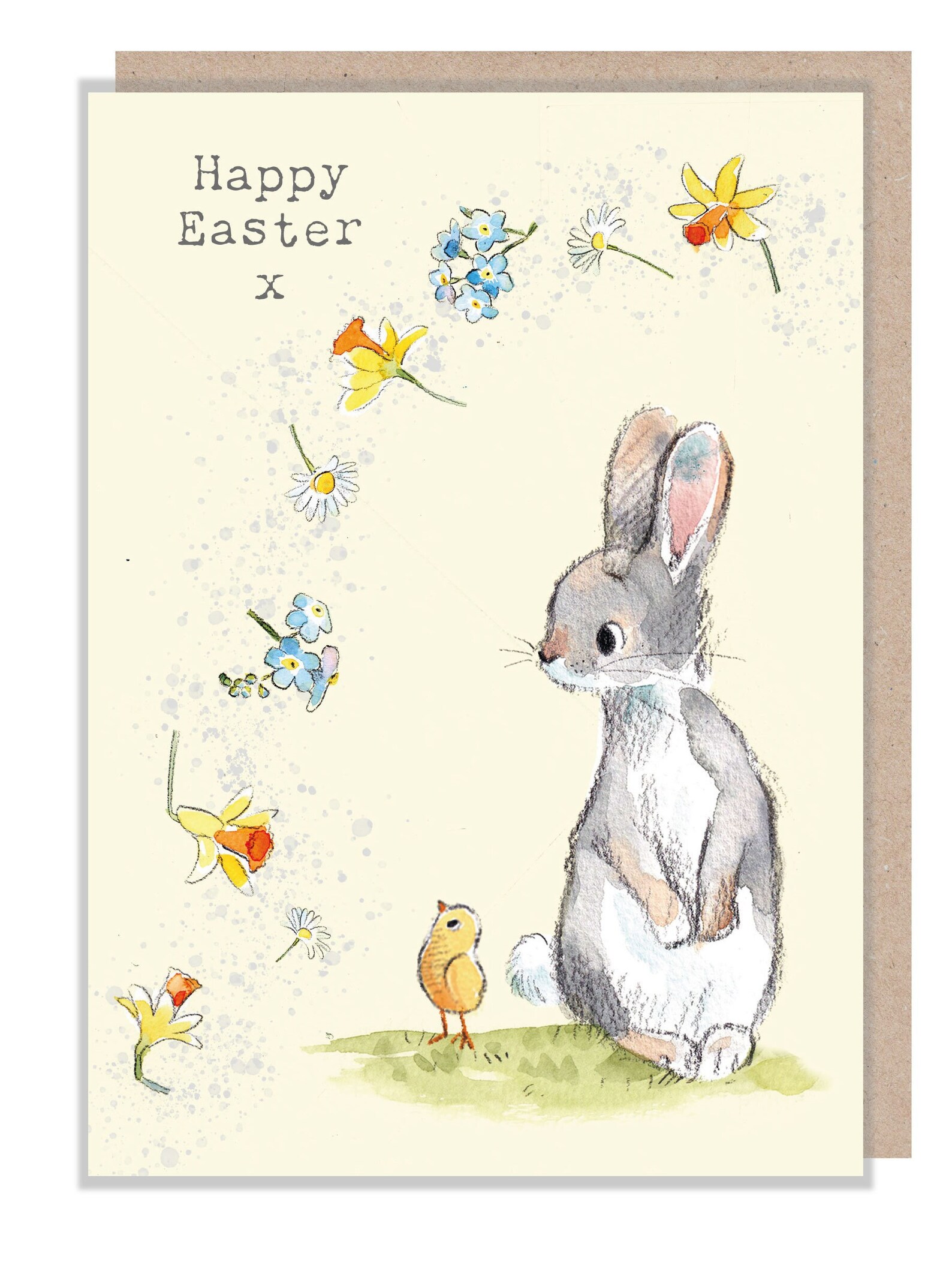 Easter Card - Charming Illustration - Rabbit With Flowers - 'bucklebury ...