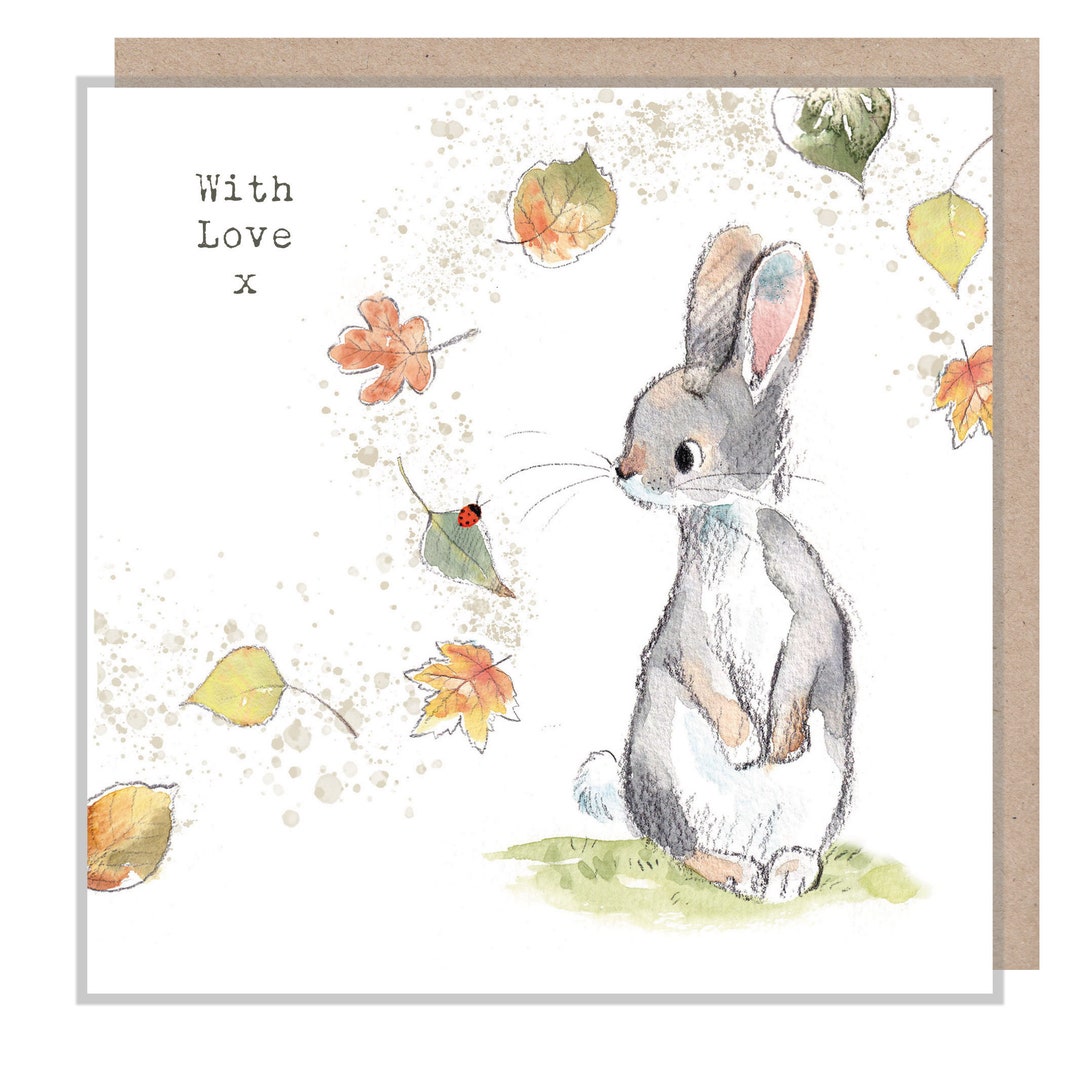 Rabbit Card - With Love - Quality Greeting Card - Charming Illustration ...