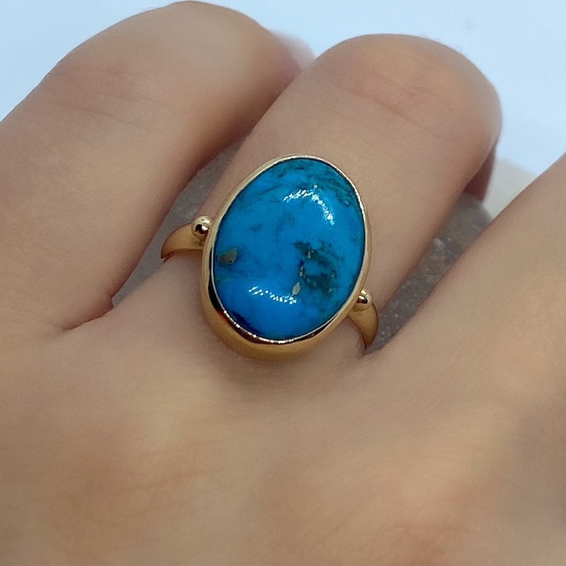 Turquoise Gold Ring - Etsy