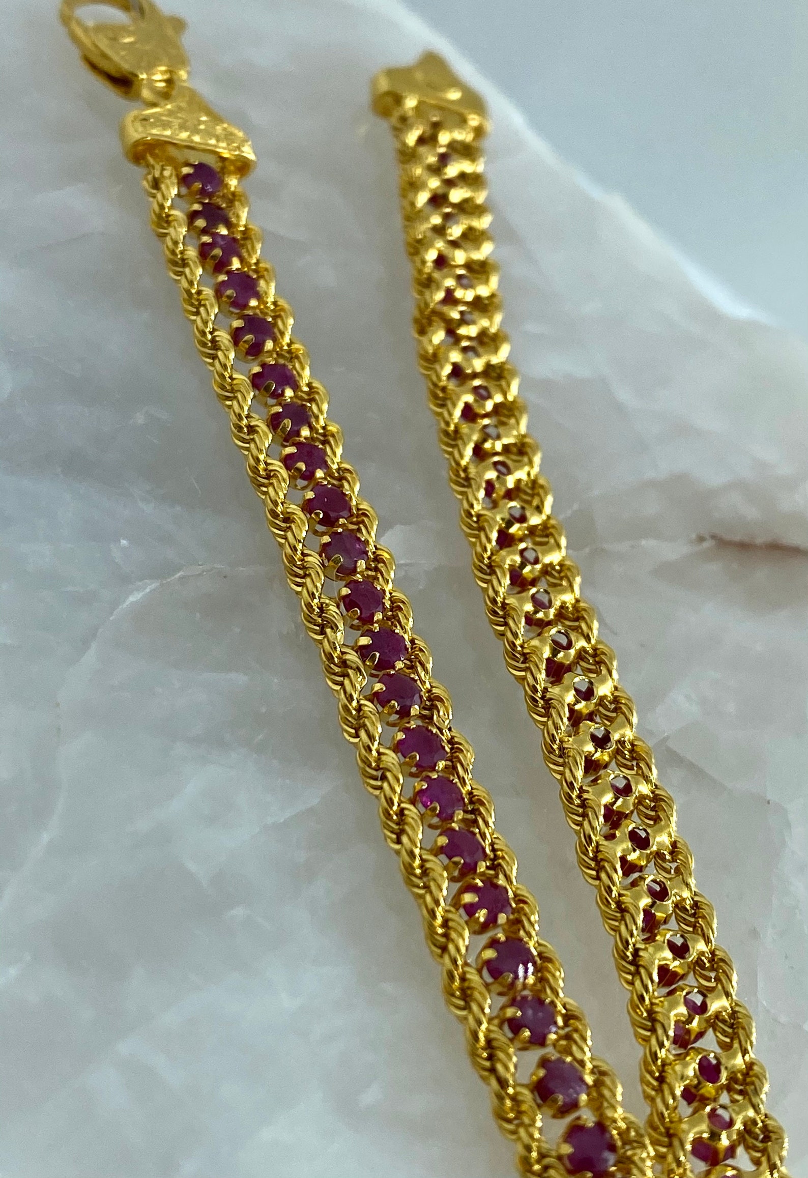 Ruby Bracelet, Gemstone Bracelet, Gold Bracelet, Birthstone Bracelet ...