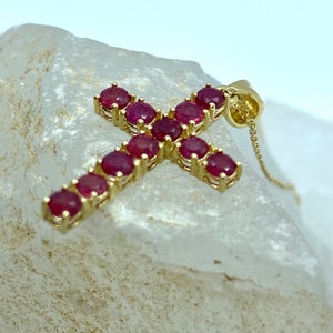 Ruby Gold Necklace - Gold Cross Necklace - Gold Cross Necklace Women ...