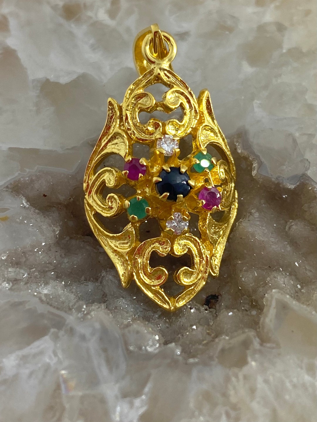 Byzantine Silver - 22k Gold Plated Silver Pendant - Byzantine Dainty ...
