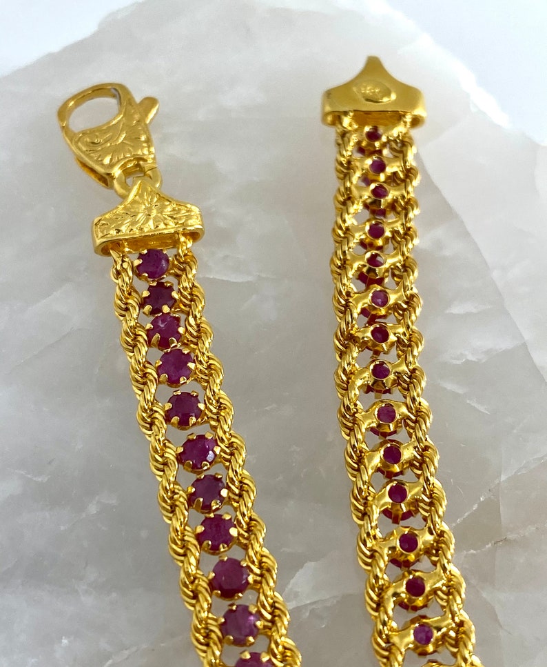 Ruby Bracelet, Gemstone Bracelet, Gold Bracelet, Birthstone Bracelet ...