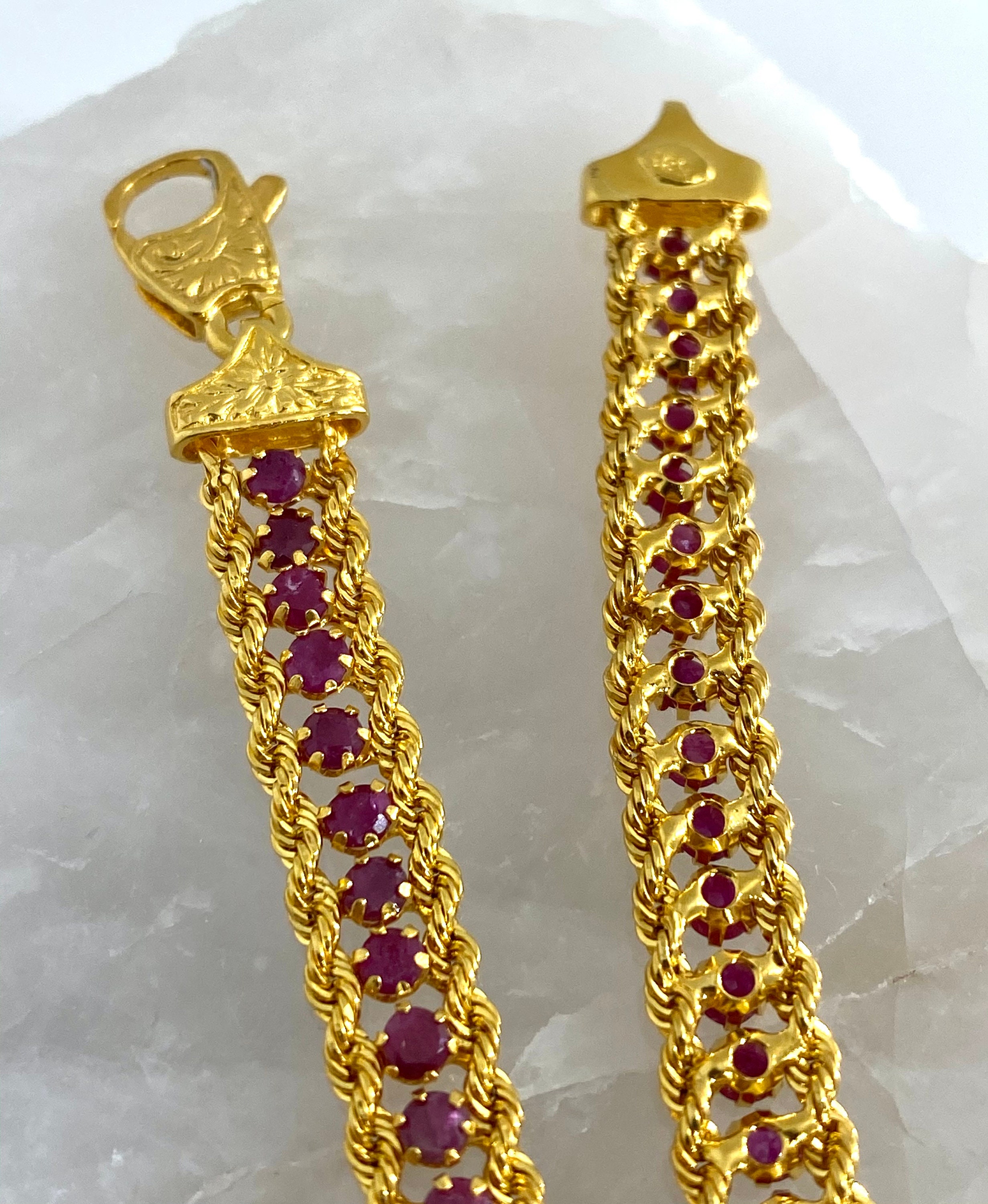 Ruby Bracelet, Gemstone Bracelet, Gold Bracelet, Birthstone Bracelet ...