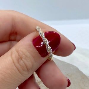 Promise Ring, Eternity Ring, Dainty Gold Ring, Half Eternity Ring, 14k ...