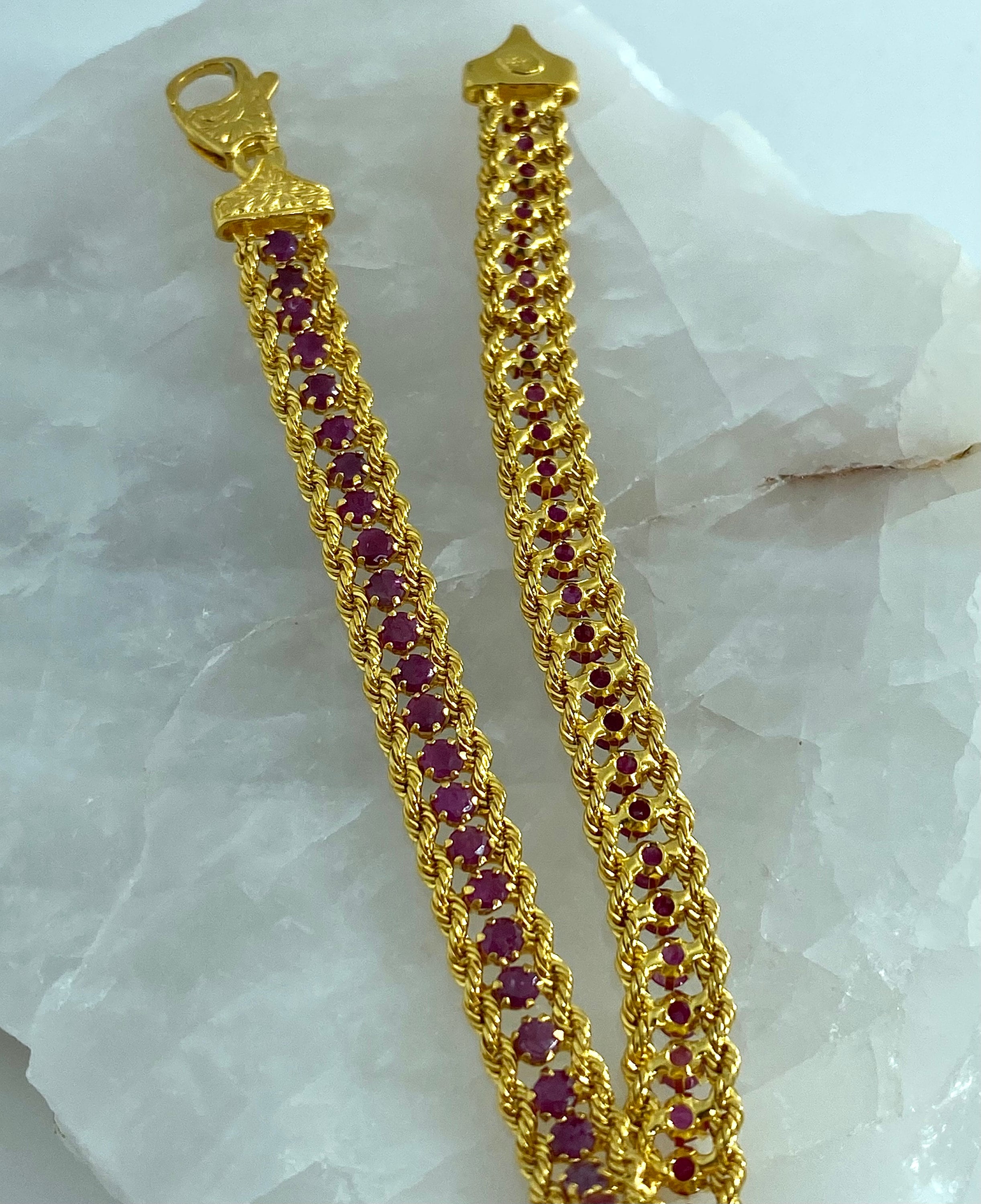 Ruby Bracelet, Gemstone Bracelet, Gold Bracelet, Birthstone Bracelet ...