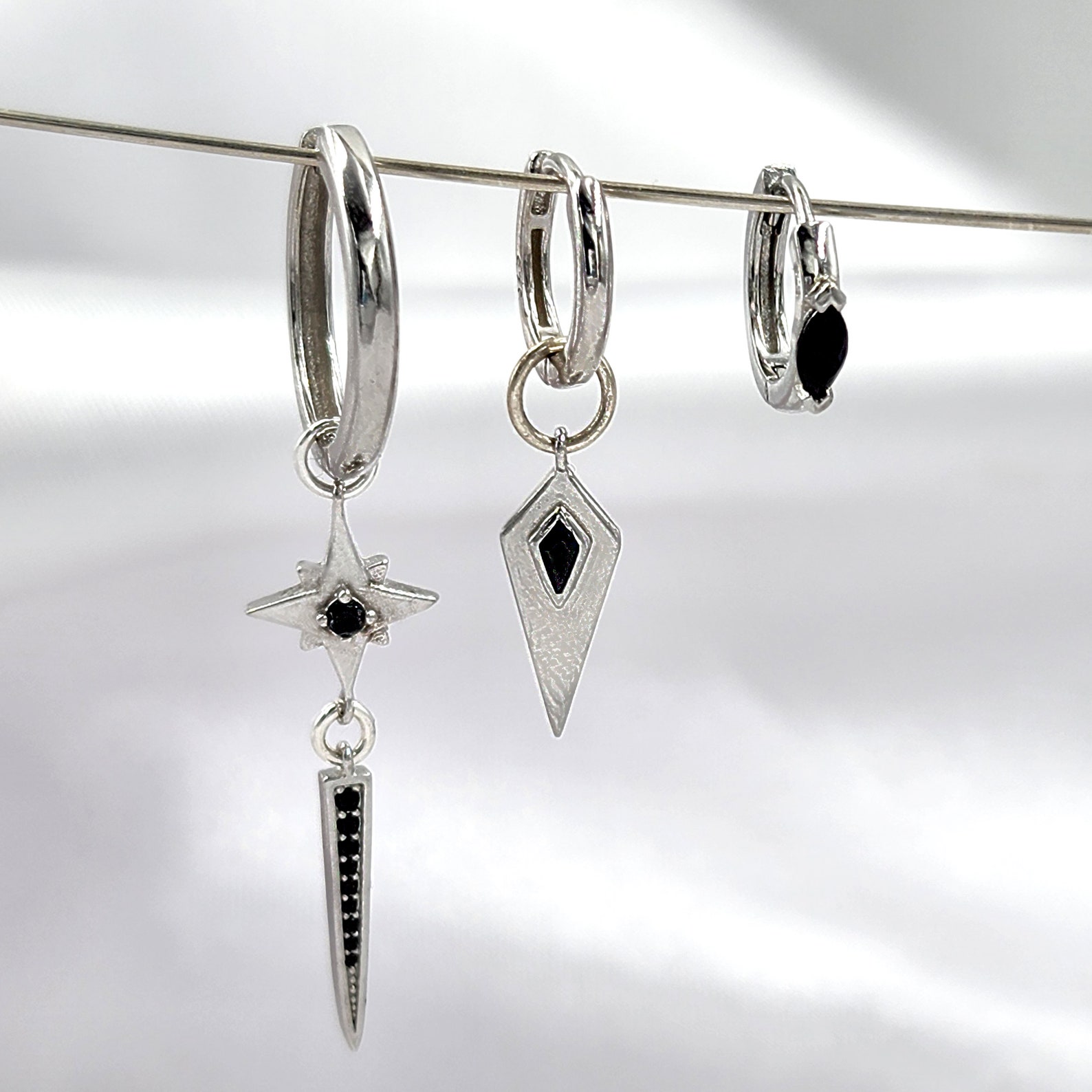 Sterling Silver Hoop Earrings Stacking Stacking Earrings - Etsy