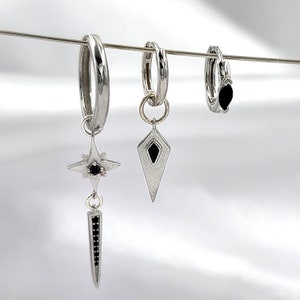 Sterling Silver Hoop Earrings Stacking, Stacking Earrings, Hoop ...