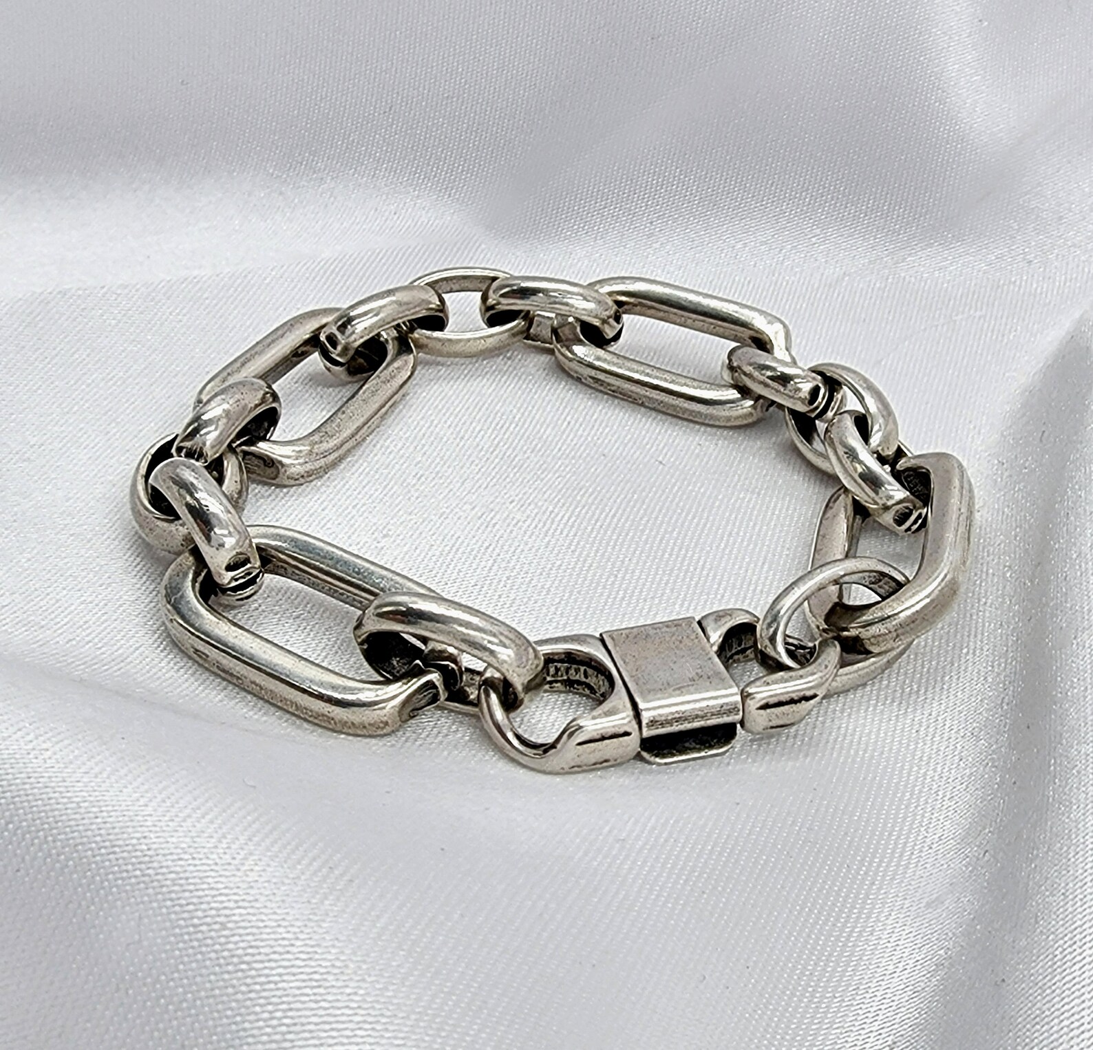 Silver Chunky Bracelet Silver Chain Bracelet Statement - Etsy