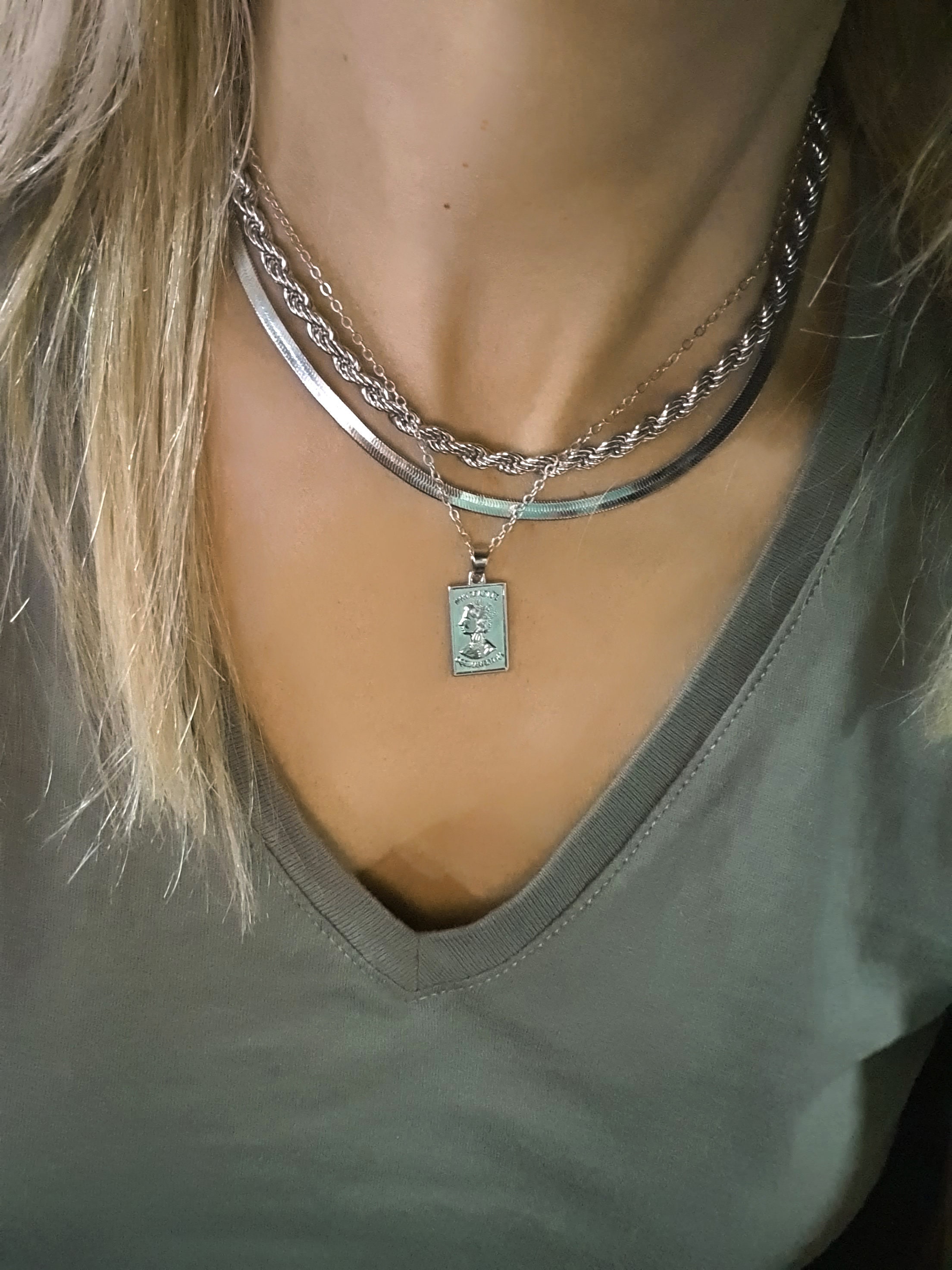 Silver Layered Necklace Set Layered Silver Necklace Set of 3 - Etsy