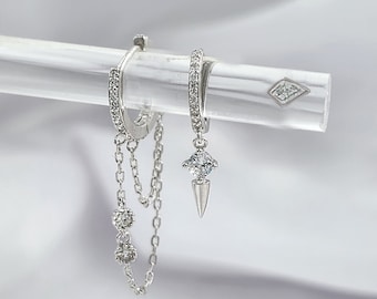 Sterling Silver Hoop Earrings Stacking, Stacking Earrings, Earrings Set ...