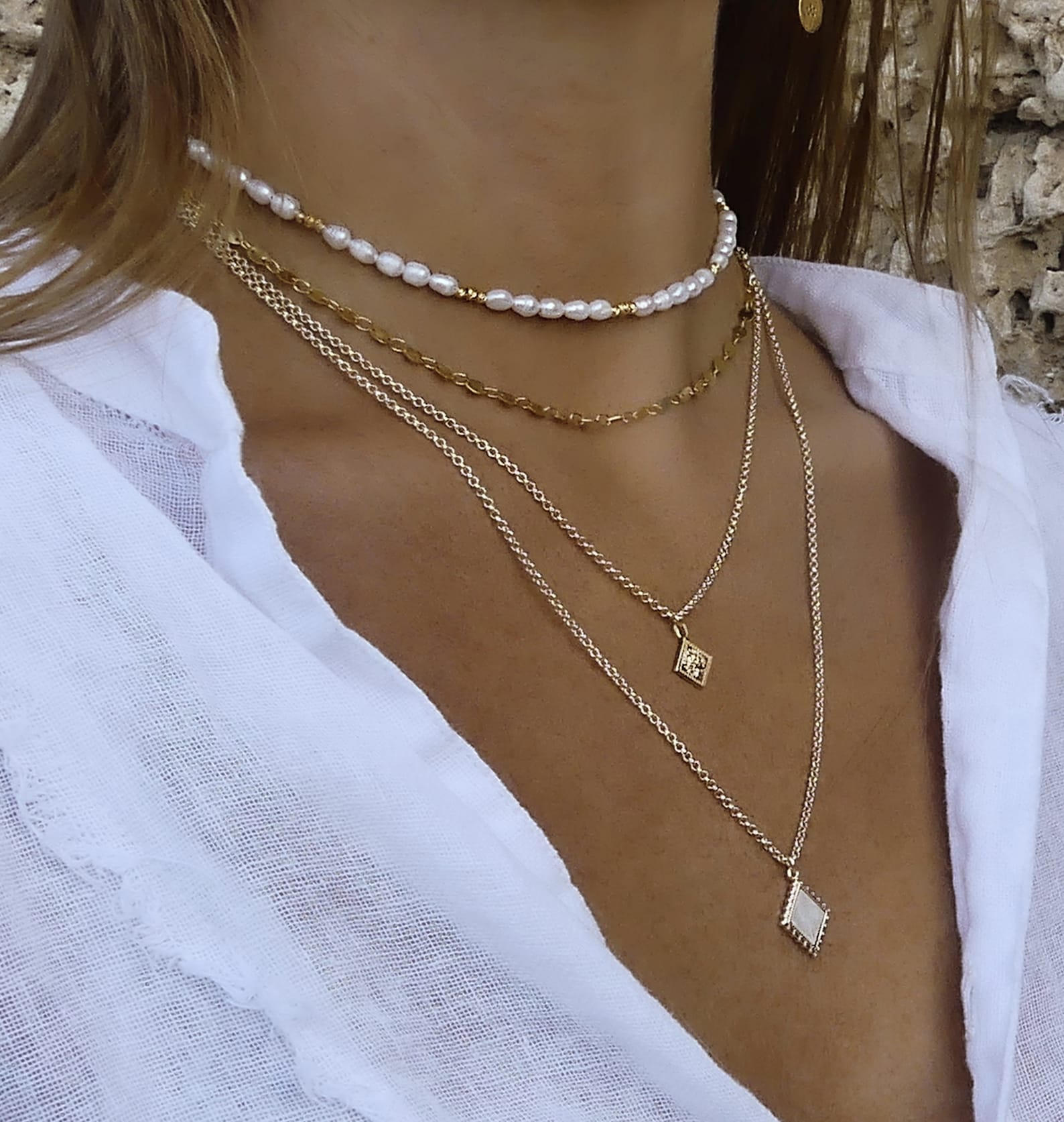 Gold Layered Necklace Set, Coin and Shell Charm, Boho Chic - Etsy