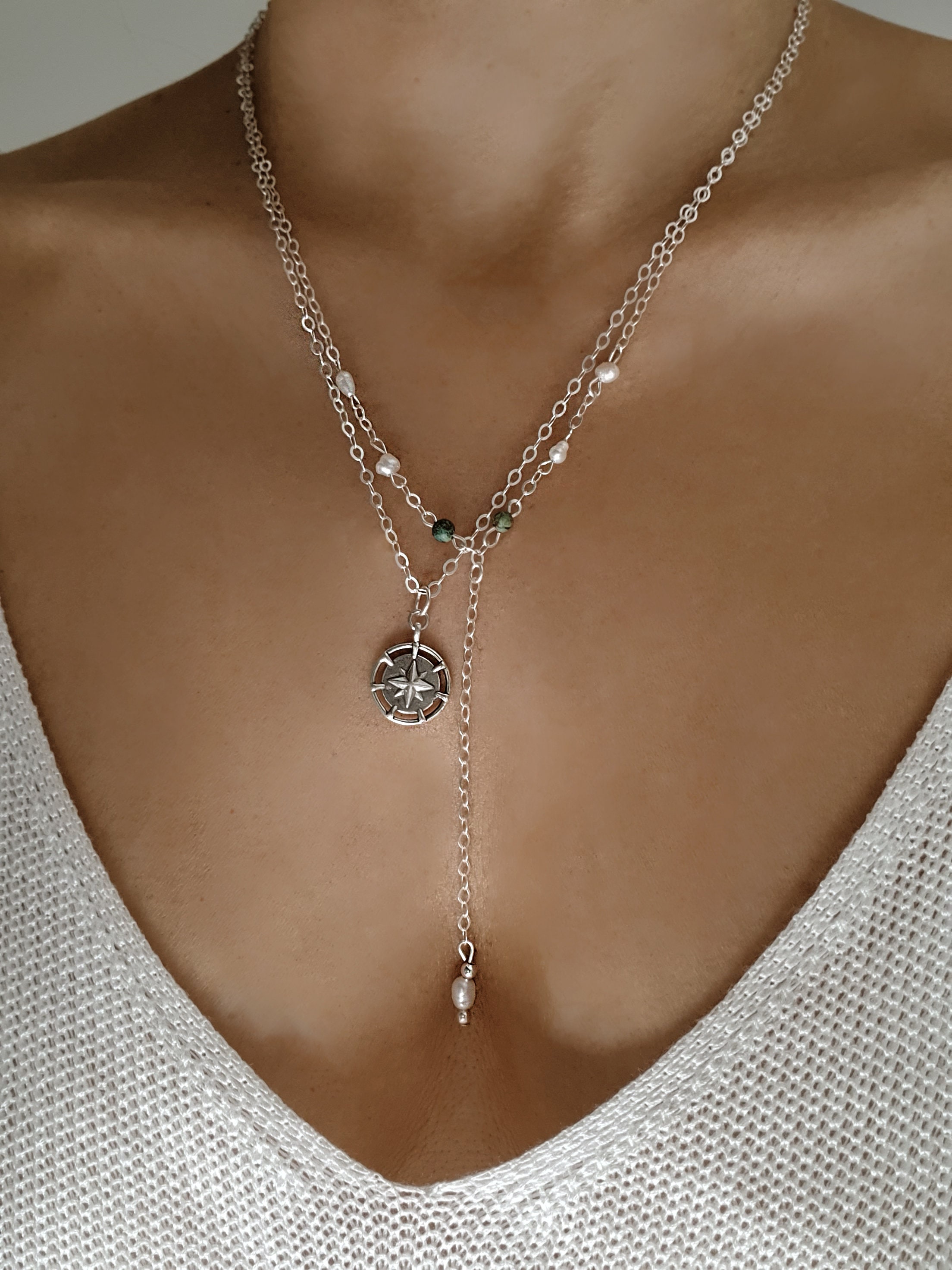 Sterling Silver Boho Necklace Set Dainty Layered Silver | Etsy Sterling Silver Boho Necklace Set Dainty Layered Silver | Etsy
