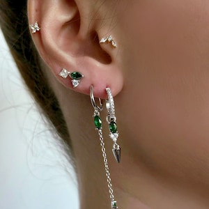 Sterling Silver Hoop Earrings Stacking, Stacking Earrings, Earrings Set ...