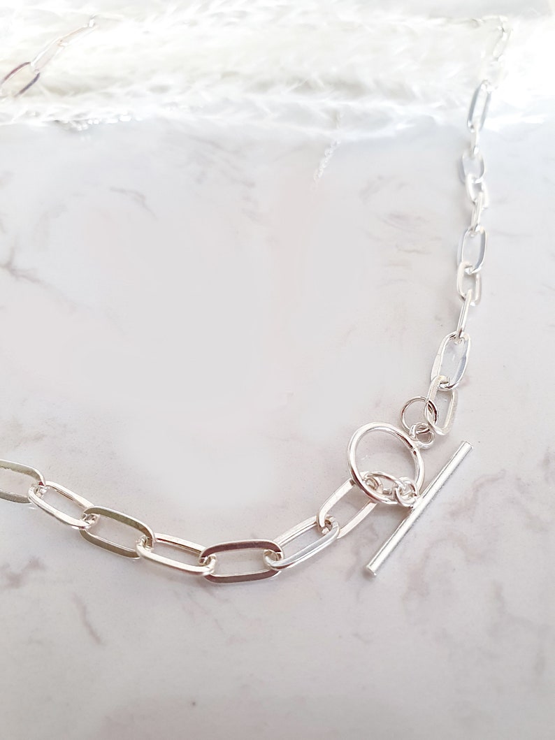 Sterling Silver Paperclip Chain Necklace 925 Silver Link - Etsy