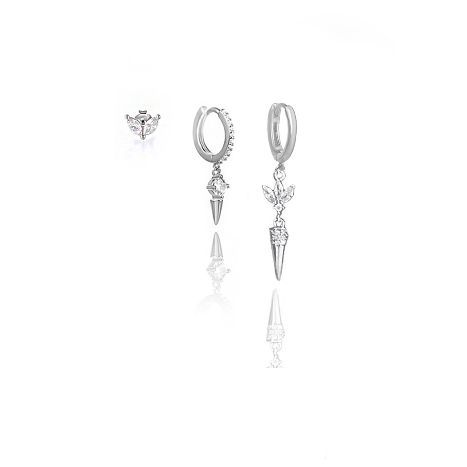 Sterling Silver Hoop Earrings Stacking Stacking Earrings | Etsy