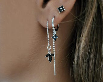 Sterling Silver Hoop Earrings Stacking, Stacking Earrings, Earrings Set ...