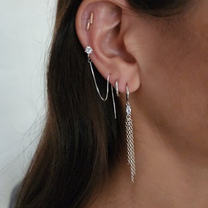 Sterling Silver Hoop Earrings Stack, Stacking Earrings, Earrings Set ...