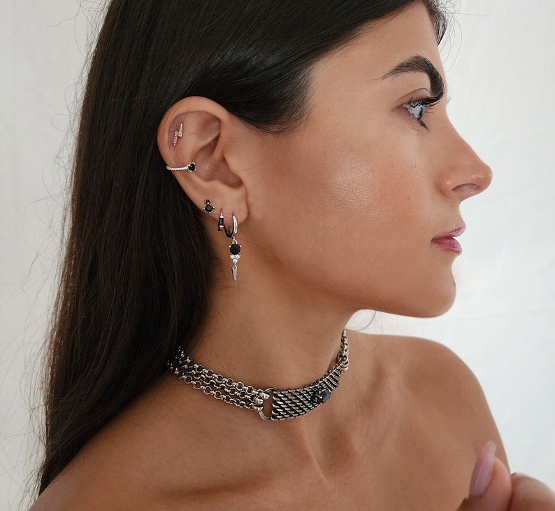 Sterling Silver Hoop Earrings Stacking, Stacking Earrings, Earrings Set ...