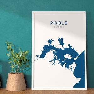 Poole Map Art - Poole Harbour Map Art, Poole Dorset Map, Poole UK ...