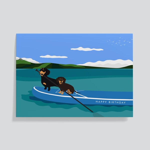 Happy Birthday Paddleboard Card - Etsy