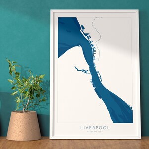 Liverpool Map Art Liverpool Map, the River Mersey Map, Liverpool UK Art ...