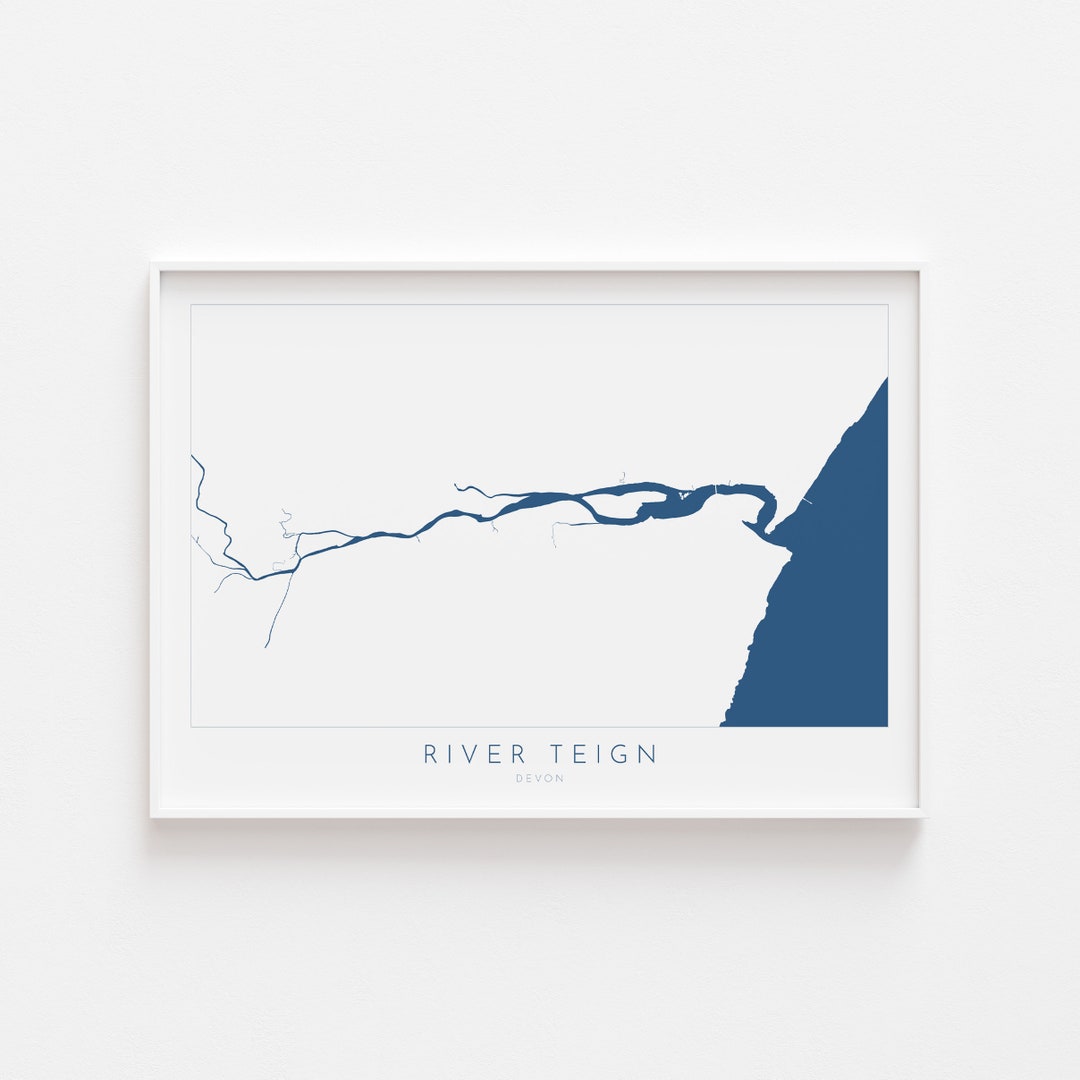 River Teign Map Art Teignmouth Devon Map River Teign Print - Etsy