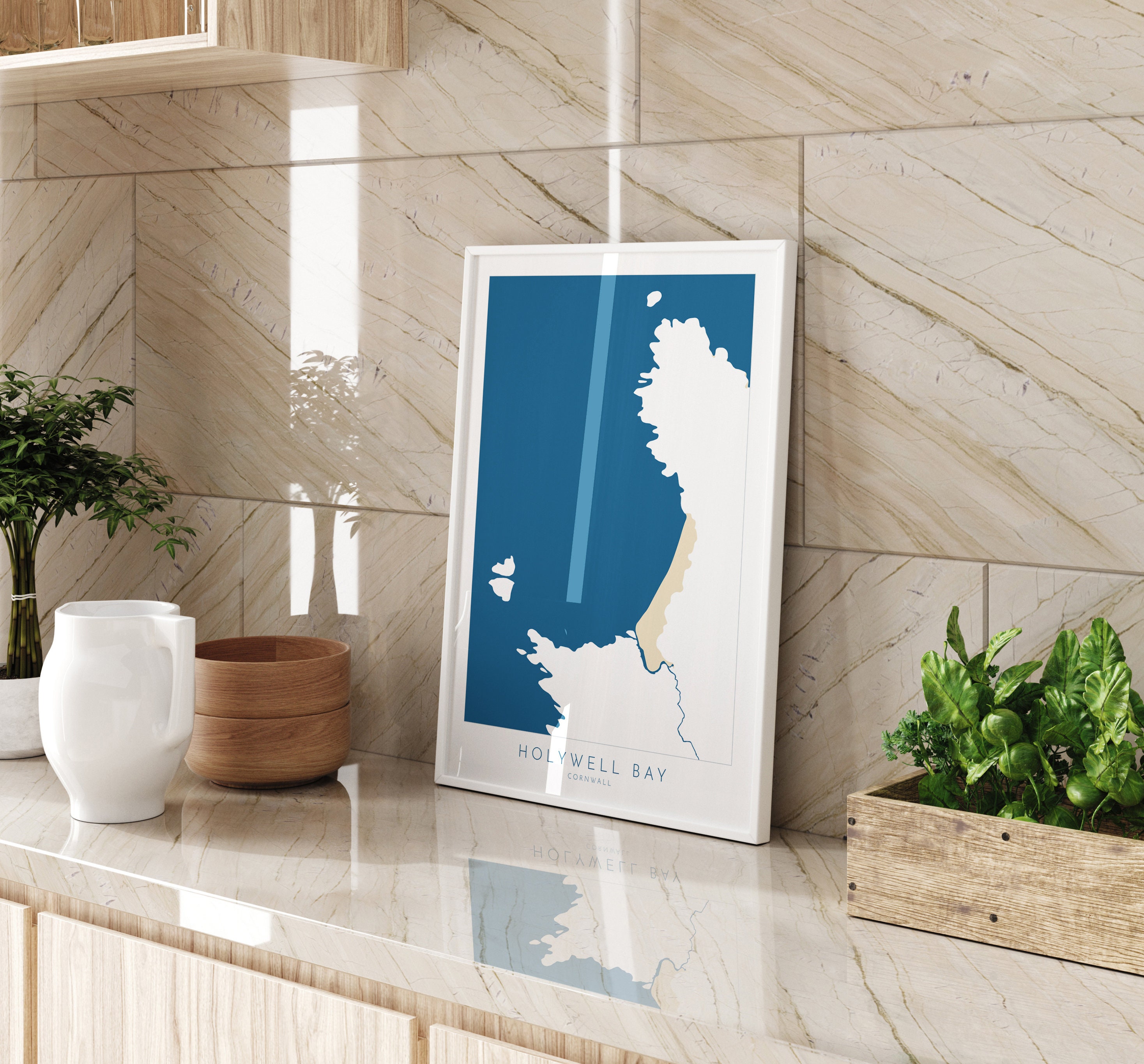 Holywell Bay Map Art Perranporth Map Art Cornwall Map - Etsy Canada