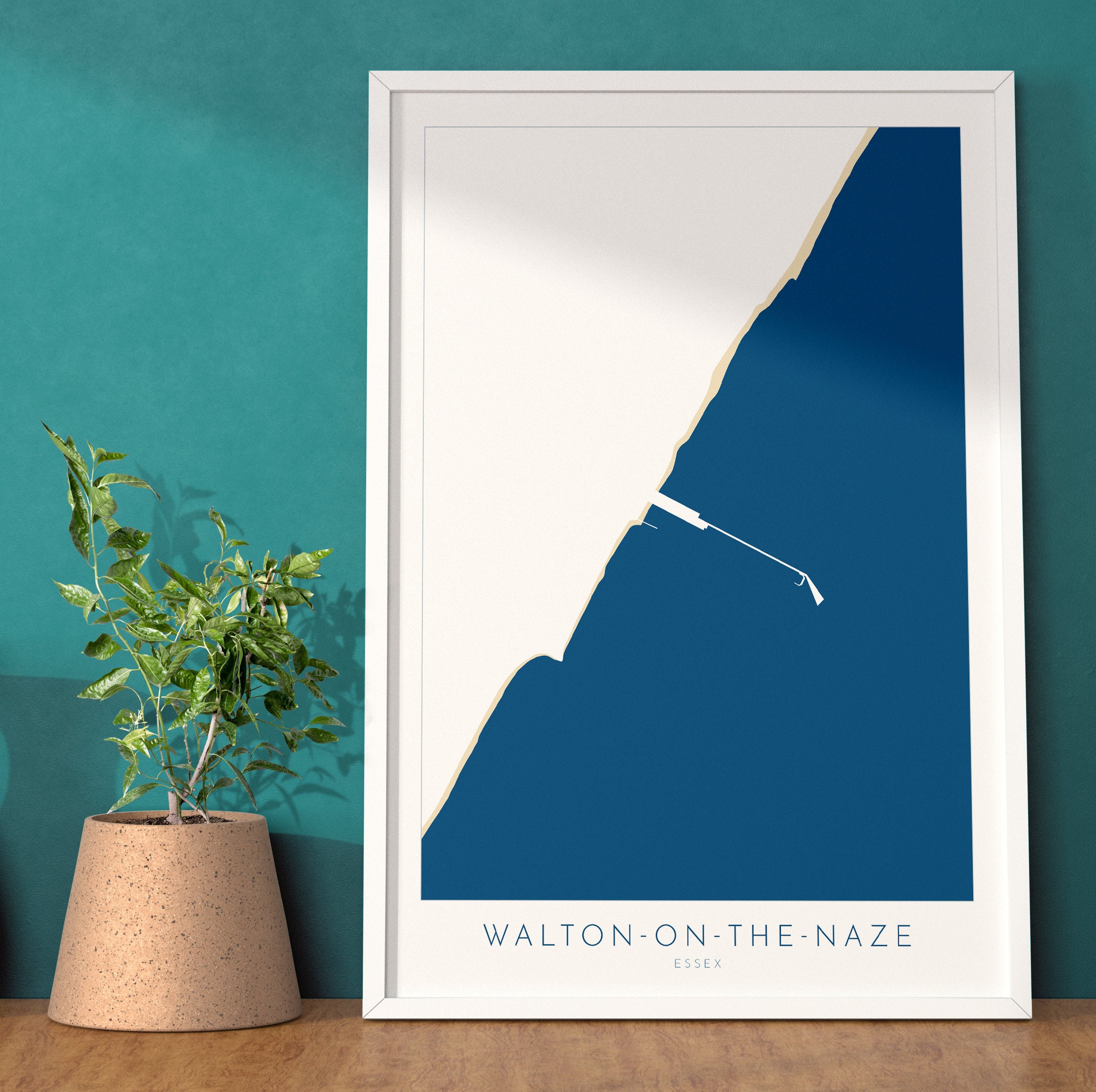 Walton-on-the-naze Map Art - Essex Map, Walton-on-the-naze Essex Art ...