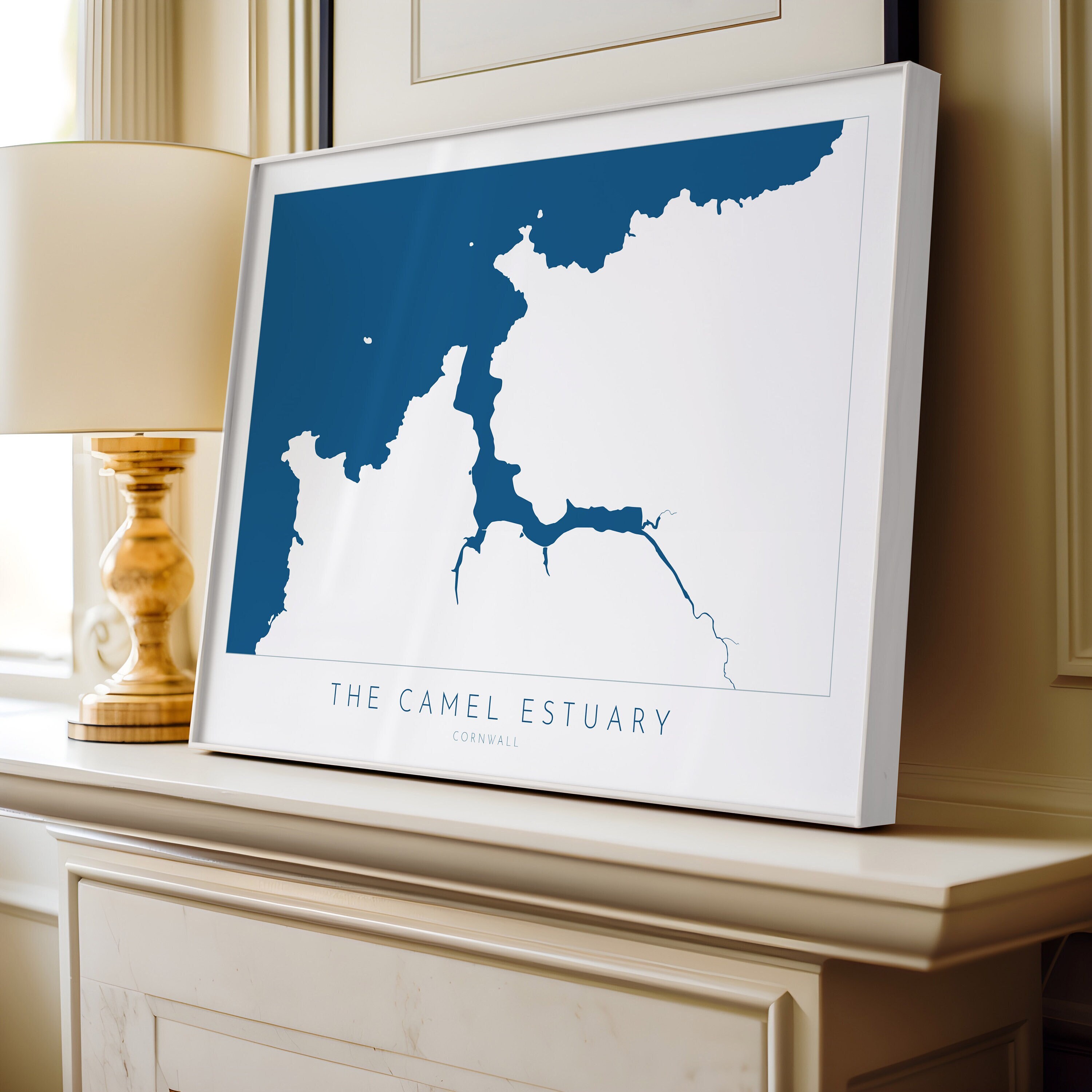 The Camel Estuary Print Padstow Map Poster, Polzeath Travel Art ...