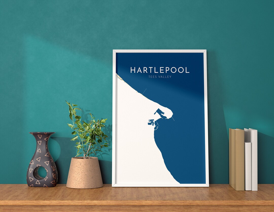 Hartlepool Map Art - Hartlepool Art Print, North East England ...