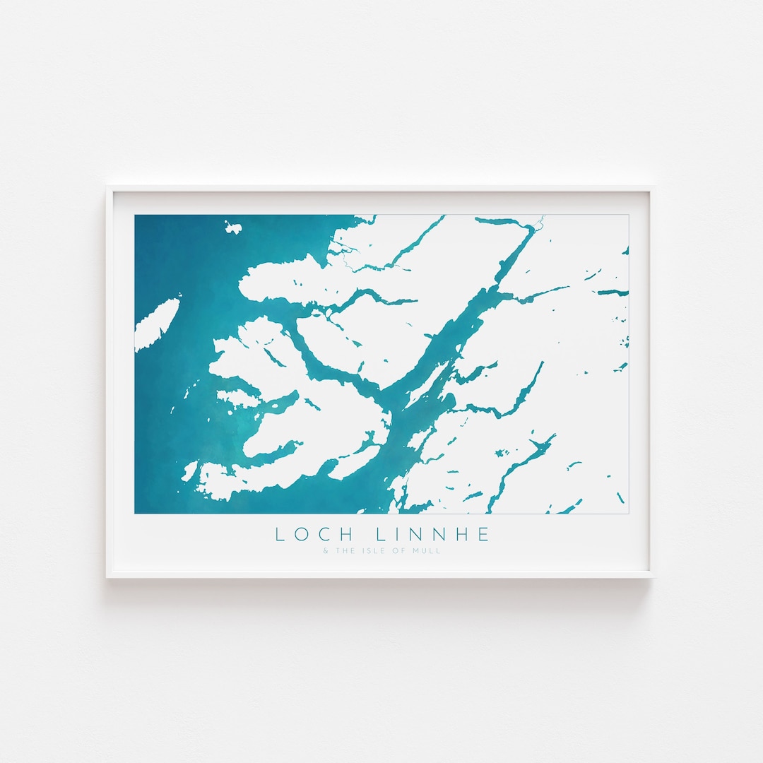 Loch Linnhe Print Isle of Mull Map Scotland Map Loch Map - Etsy
