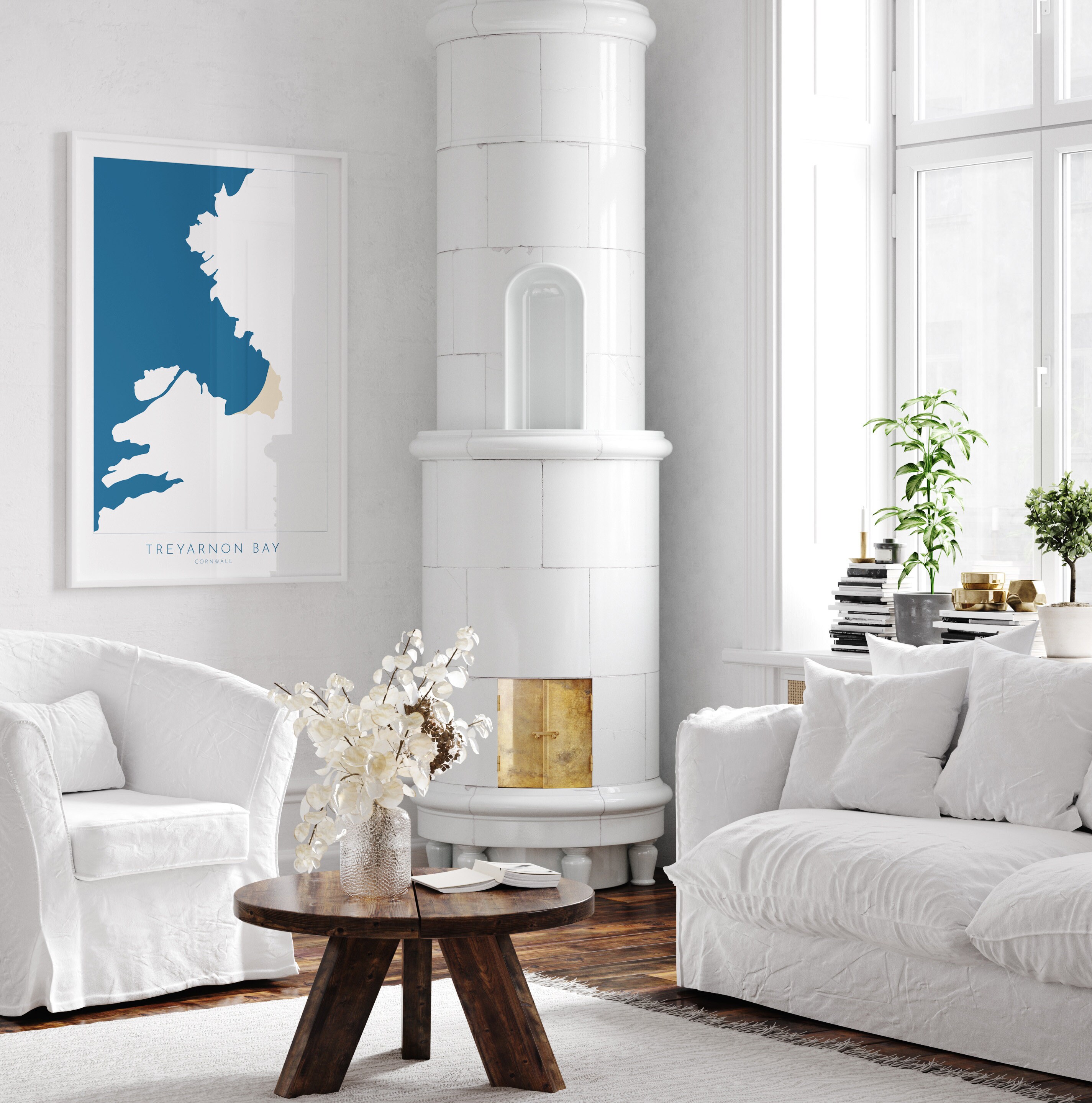 Treyarnon Bay Map Treyarnon Bay Cornwall Art, Cornwall Map, Cornwall ...