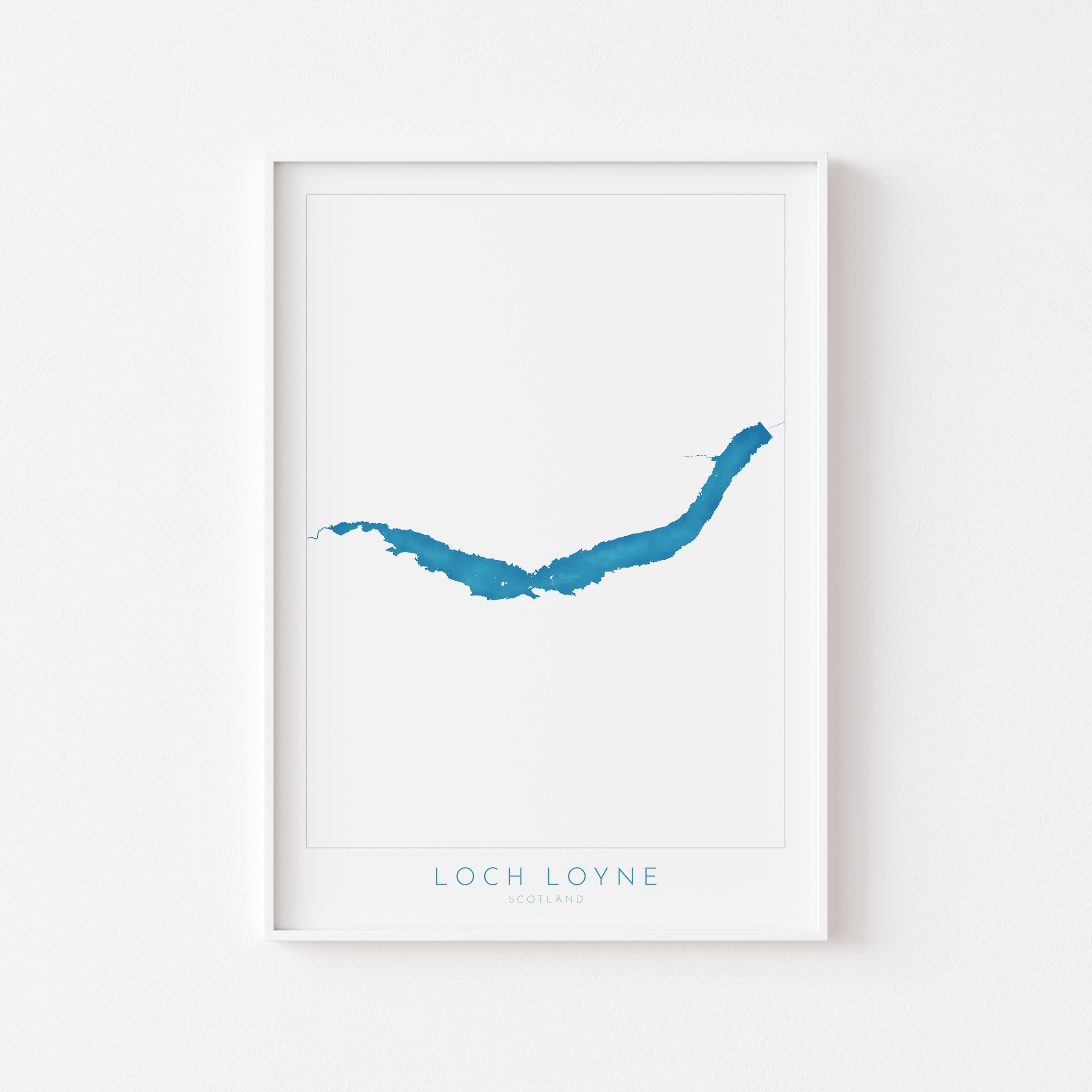 Loch Loyne Map Art Scottish Loch Maps, Loch Loyne Art Print, Scotland ...