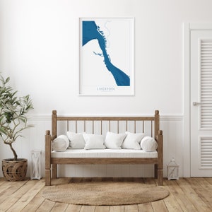 Liverpool Map Art Liverpool Map, the River Mersey Map, Liverpool UK Art ...